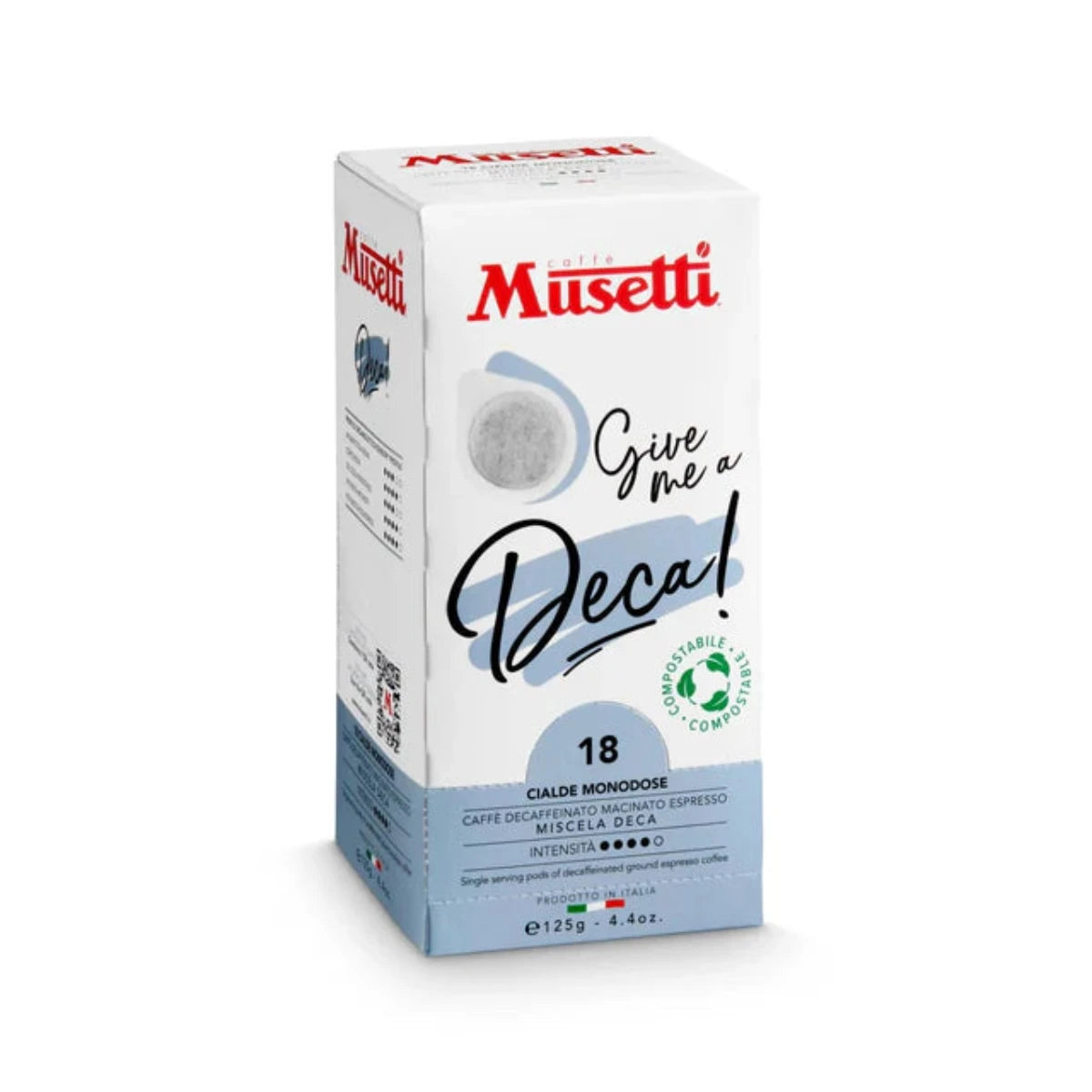 Caffe Musetti - E.S.E. Pods - Decaffeinated - Single Serve Compostable